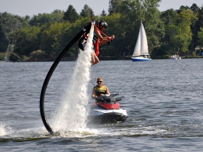 Flying with a jetpack